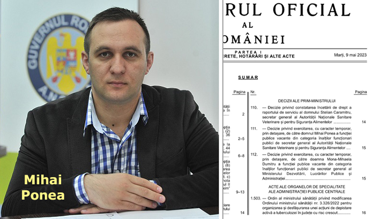 Mihai Ponea, numit secretar general al ANSVSA - Vremea noua - Liderul ...
